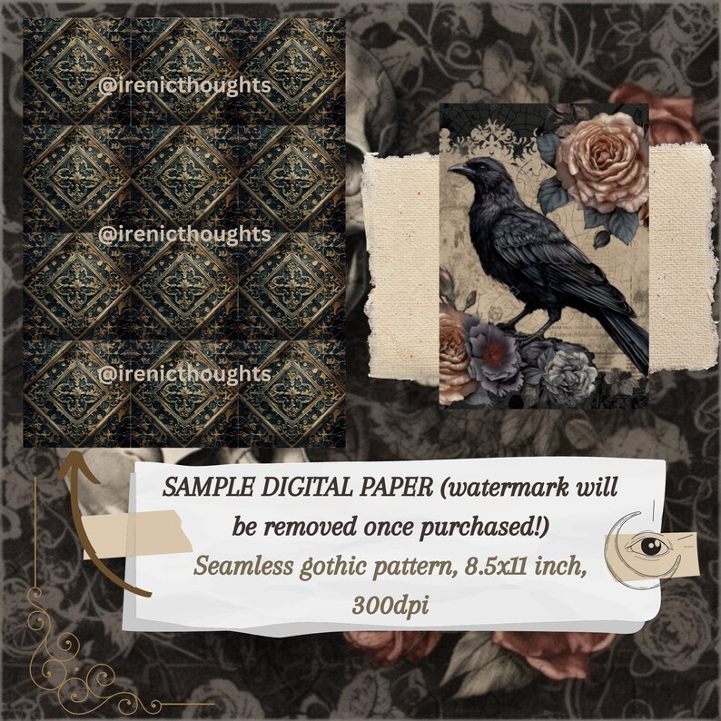 Romantic Gothica Journal Kit 12 Sheets Digital Junk Journal, Junk ...