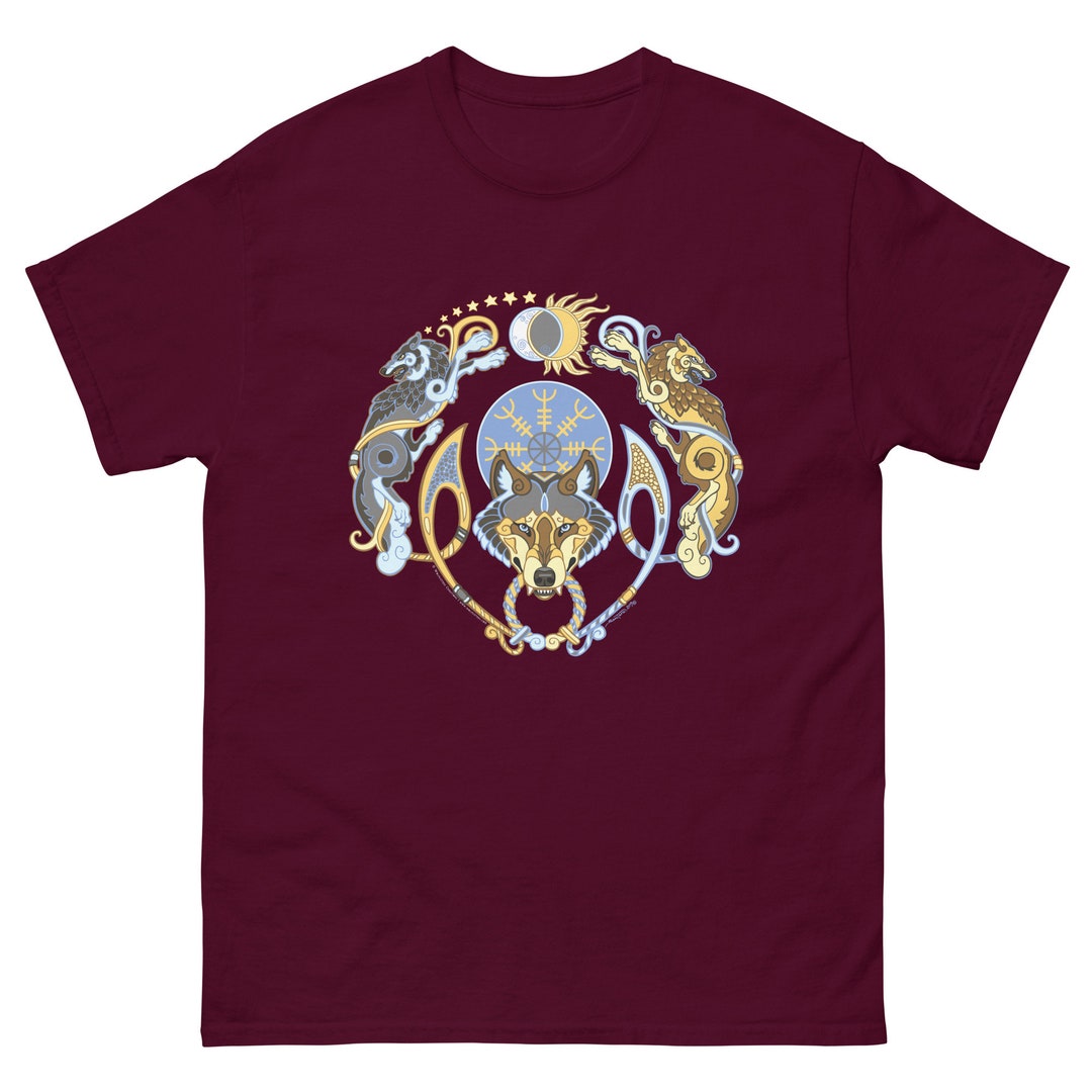 Norse Wolf Trinity Fenrir Skoll Hati Viking Unisex Tee - Etsy