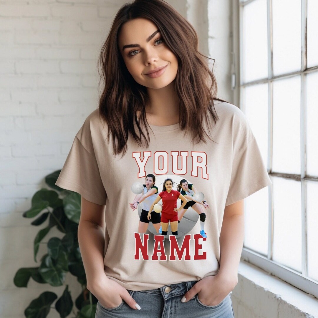 Personalized Photo Volleyball Player Tshirt With Face, Volleyball Shirt ...