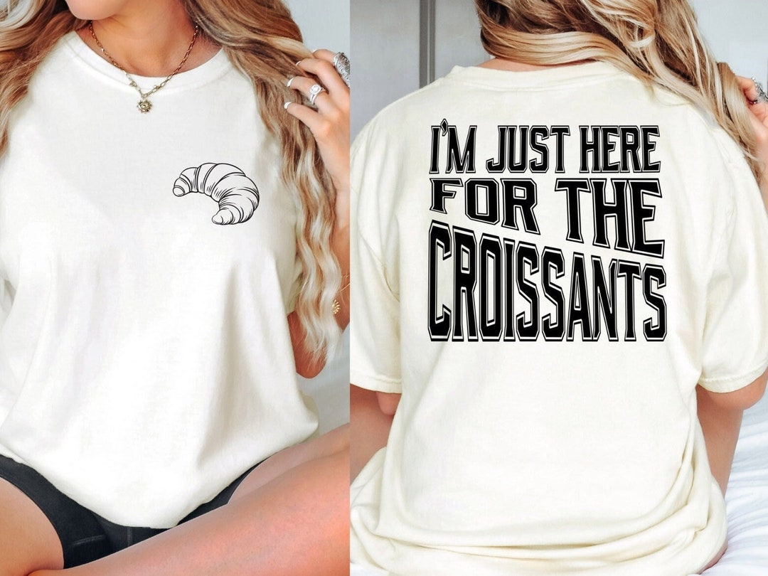 Comfort Colors Croissant Tshirts for Women Trendy Crewneck, Funny ...