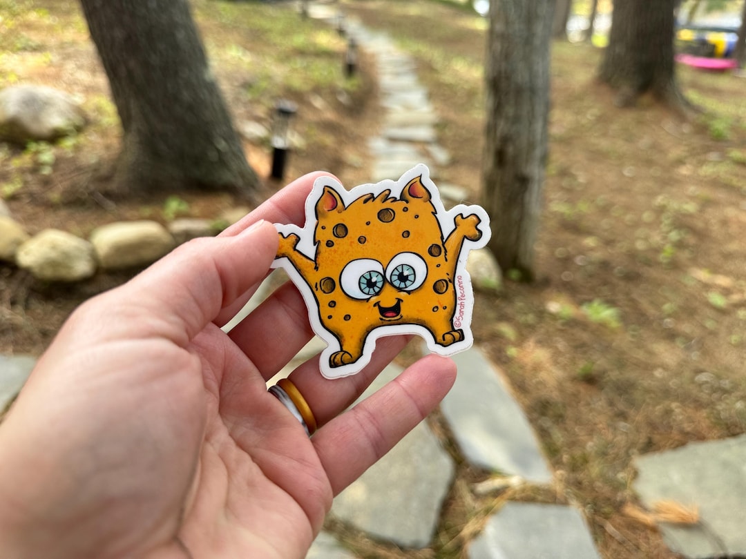 Cute Yellow Monster Sticker | Cute Monster Vinyl Sticker | Waterproof ...