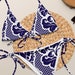 One-piece Swimsuit Blue Geometric Print, Floral One-piece, Bathing Suit ...