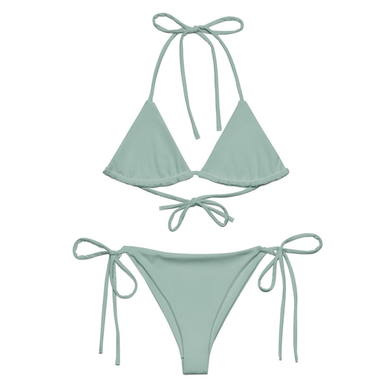 Sage Green Recycled String Bikini, Two-piece Swimsuit, Resort Wear ...