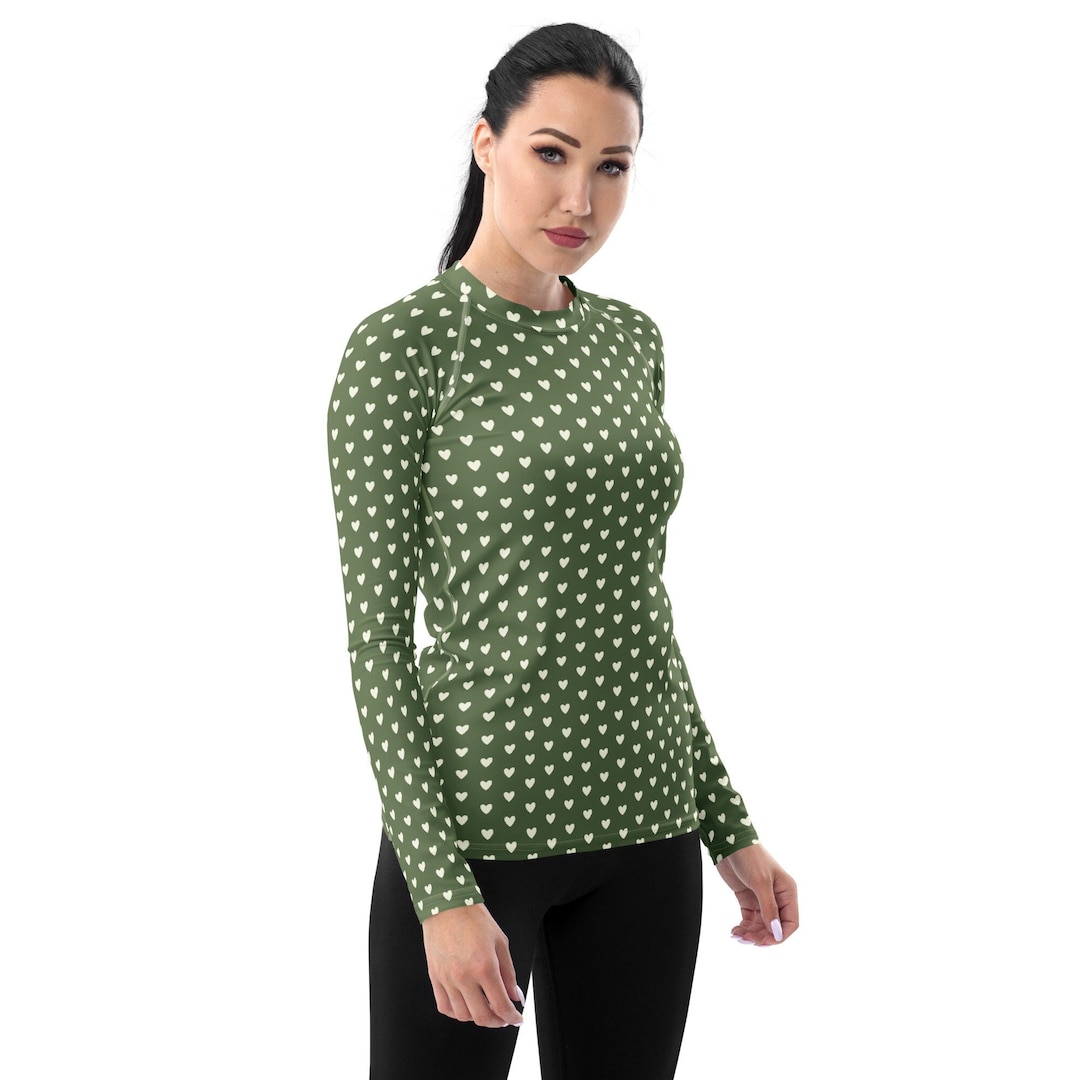 Hearts Women's Rash Guard, Long Sleeve Shirt With UV Protection, Modest ...