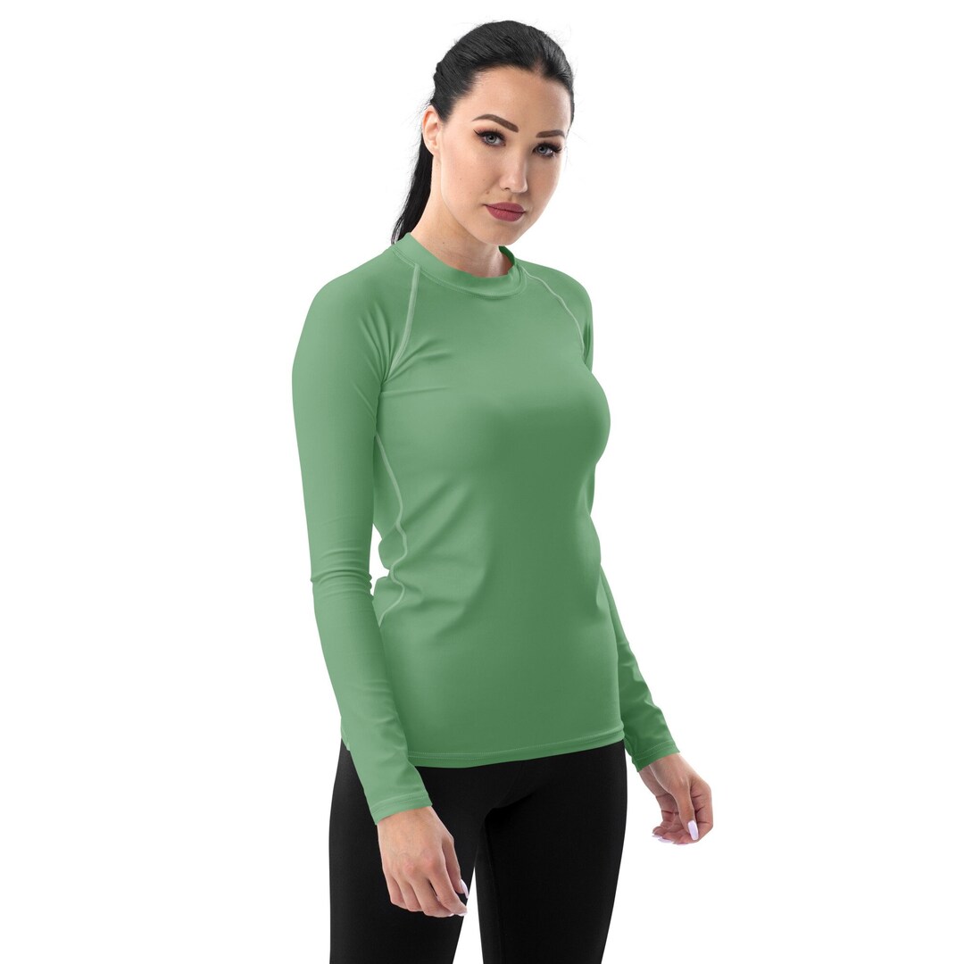 Sage Green Women's Rash Guard, Long Sleeve Shirt With UV Protection ...
