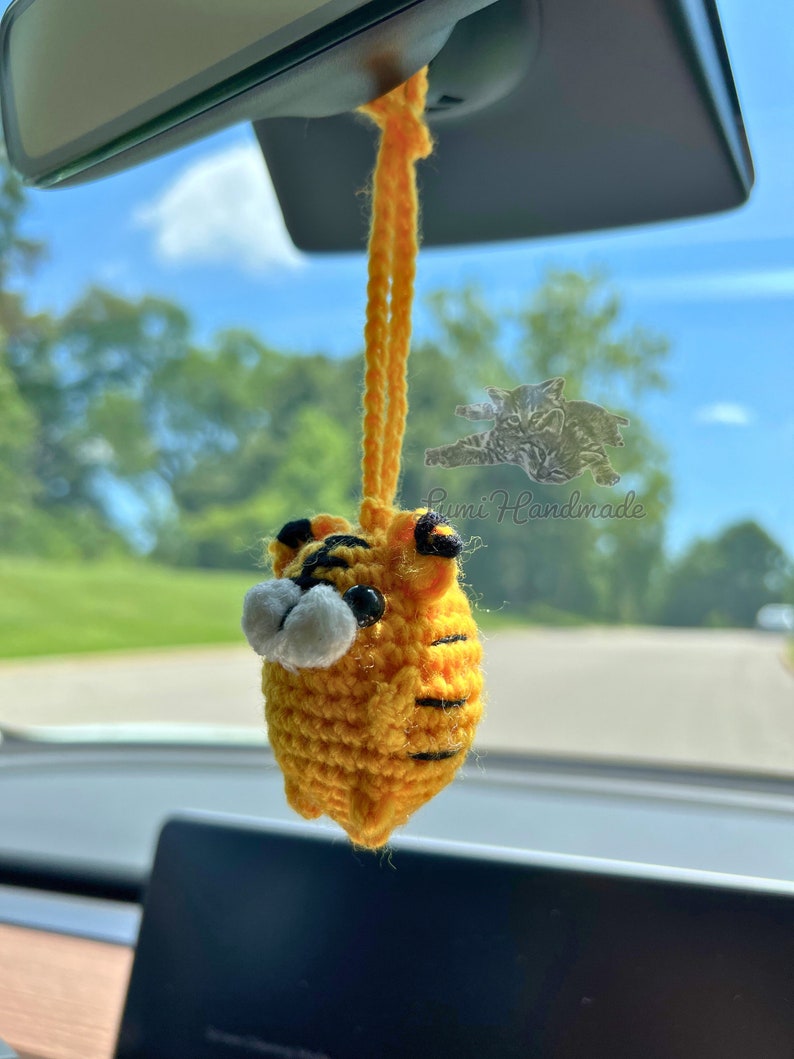 Car Pendant Crochet Hanging Tiger Cotton Pendant Car Pendant Cute ...