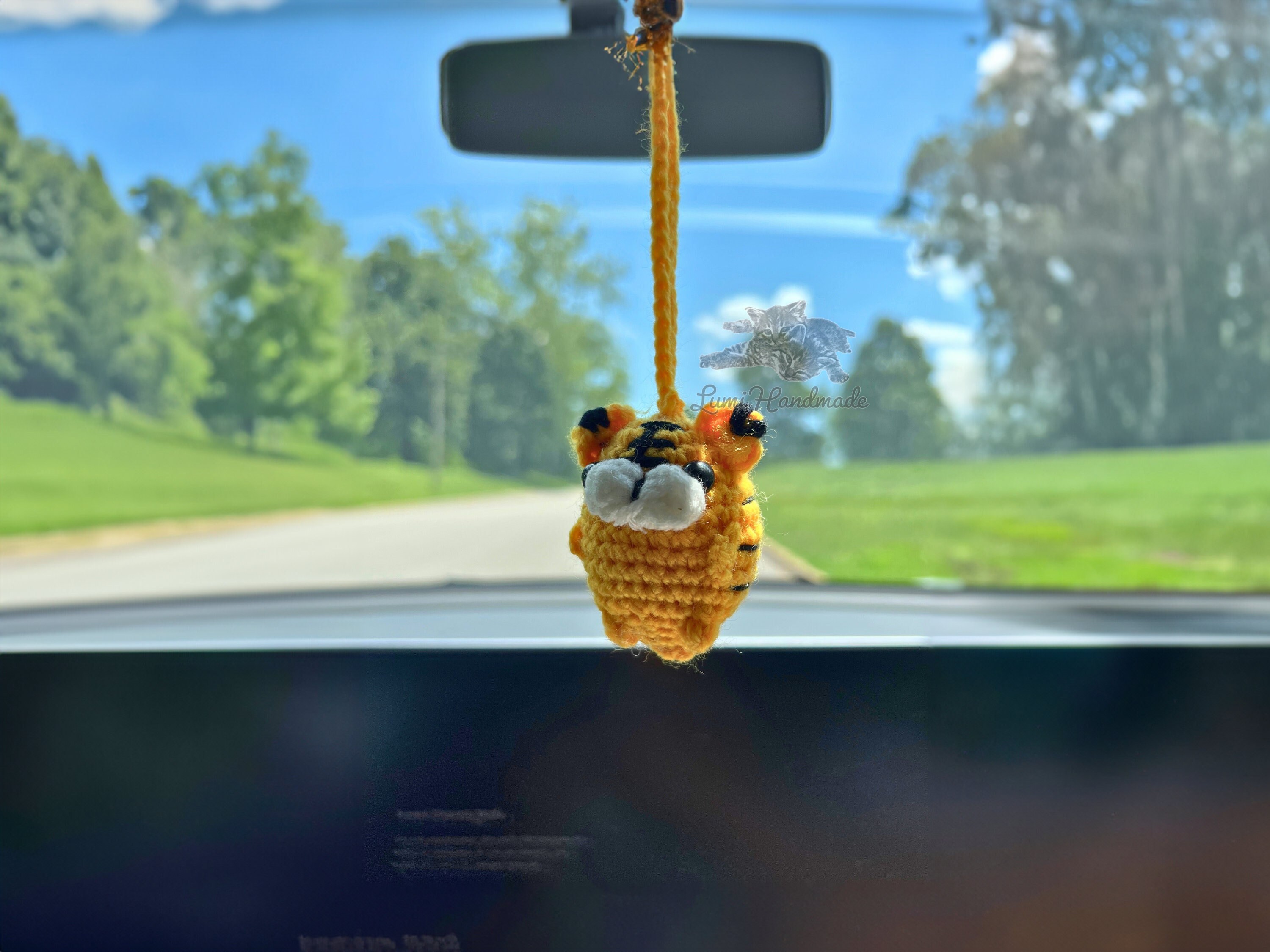 Car Pendant Crochet Hanging Tiger Cotton Pendant Car Pendant Cute ...