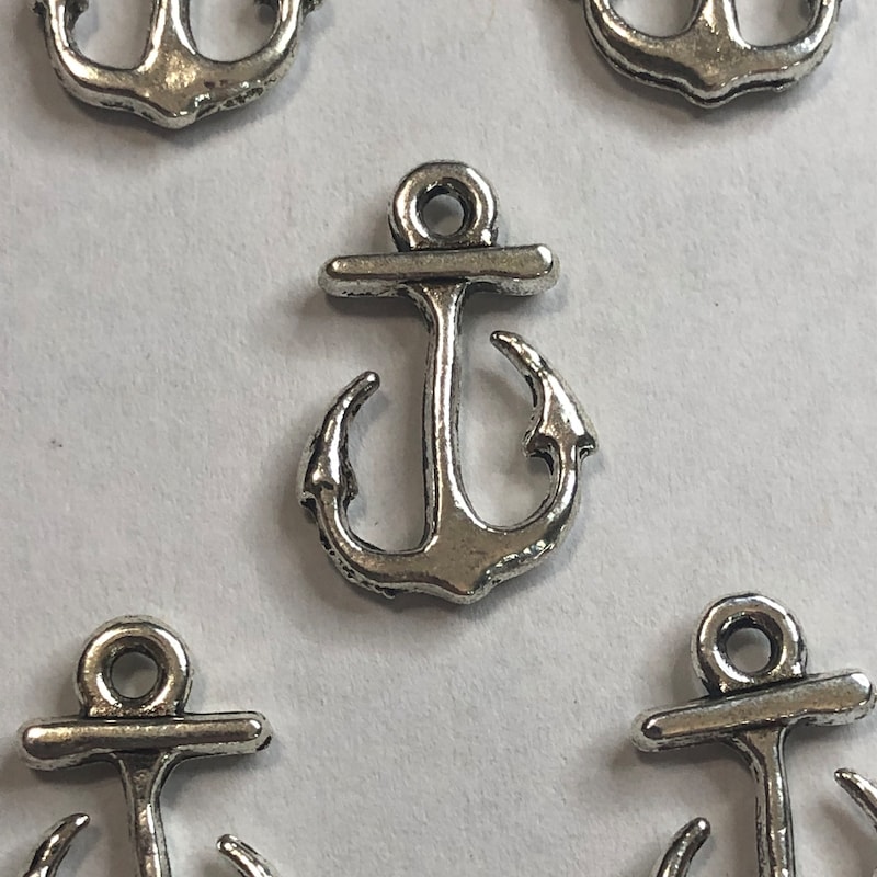 Silver Anchor Charms - Etsy