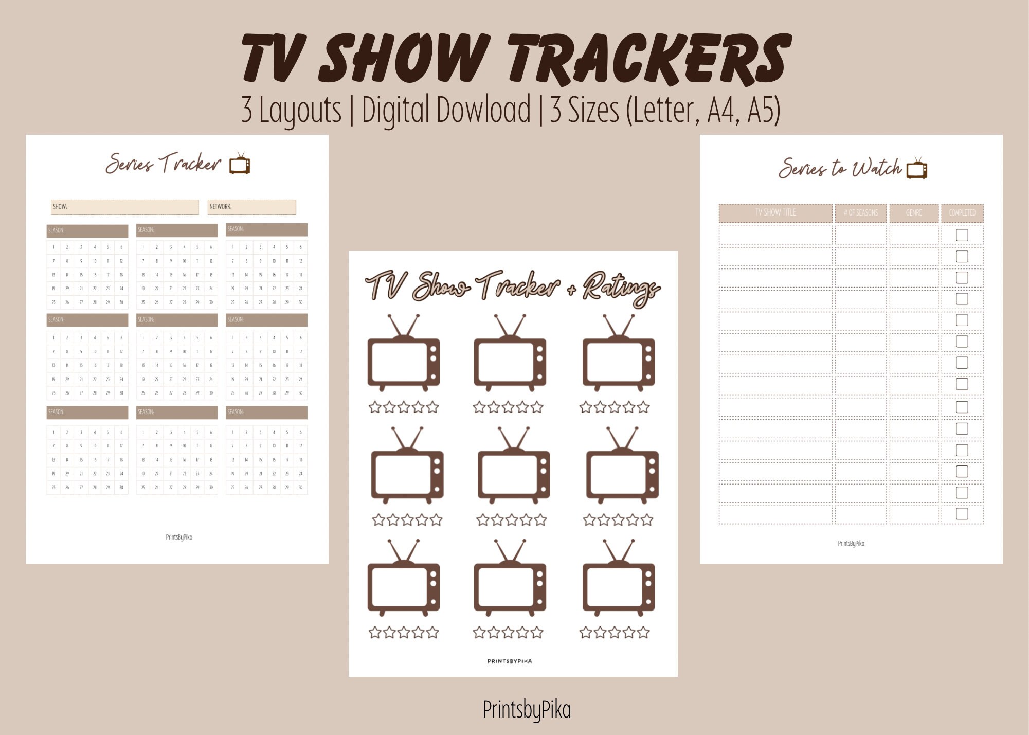 Movie + TV + Book Tracker - Etsy