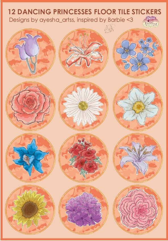 Barbie 12 Dancing Princesses Sticker Sheet - Etsy