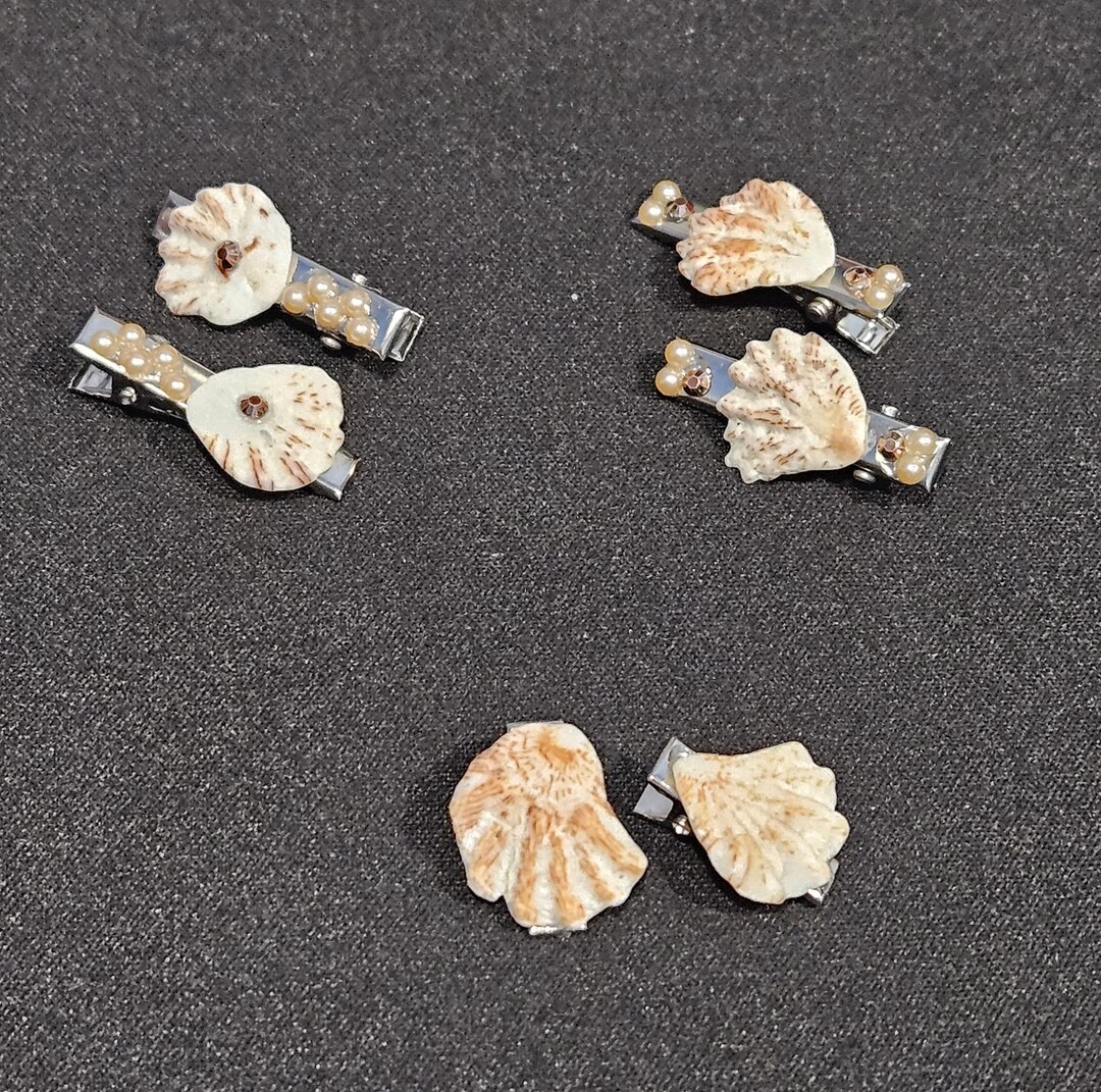 Small Alligator Clips for Hair With Seashells - Etsy