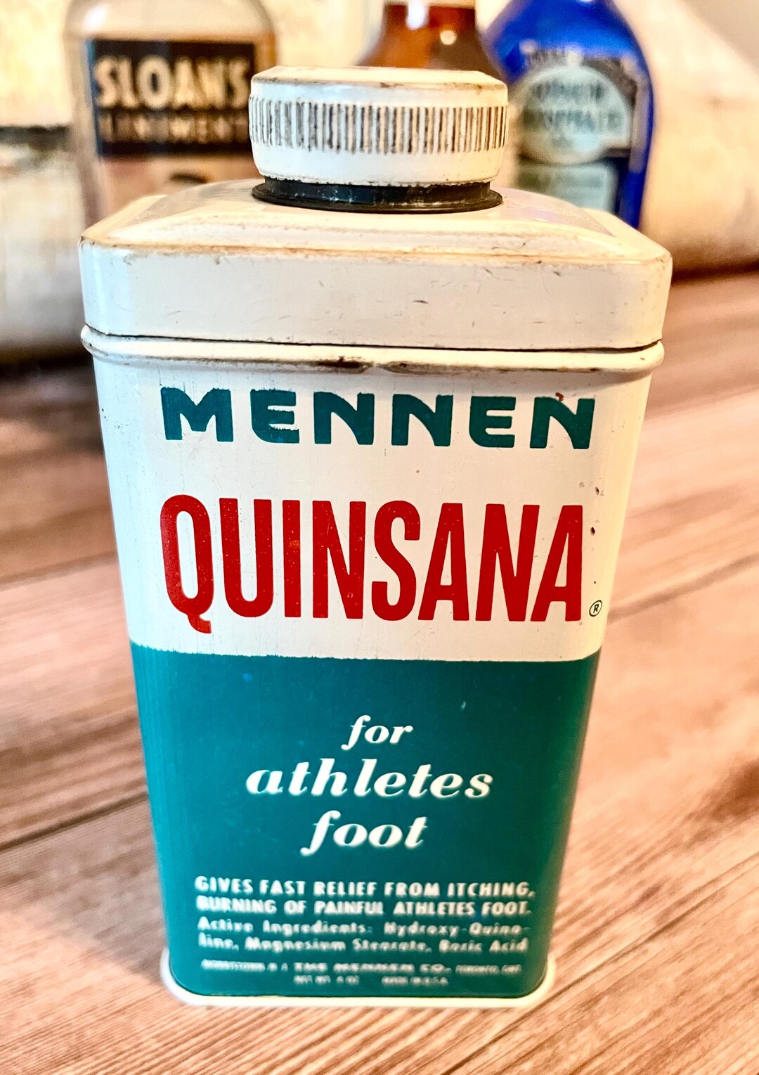 Vintage Mennen Quinsana Foot Powder Tin, Health and Beauty Collectible ...