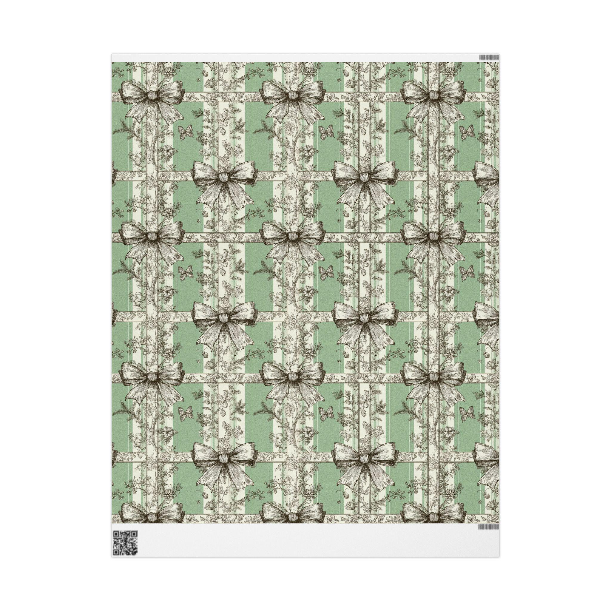 Vintage Botanical Vine Wrapping Paper | Green Floral Gift Wrap Roll - Etsy