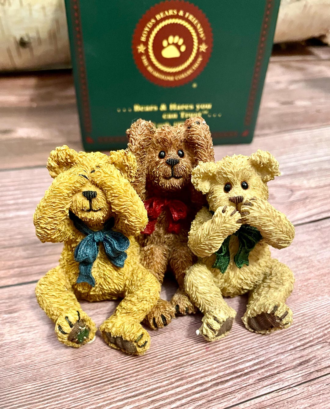 Boyd's Bears Blink, Hush and Shush...you Know the Drill, Resin Bear ...