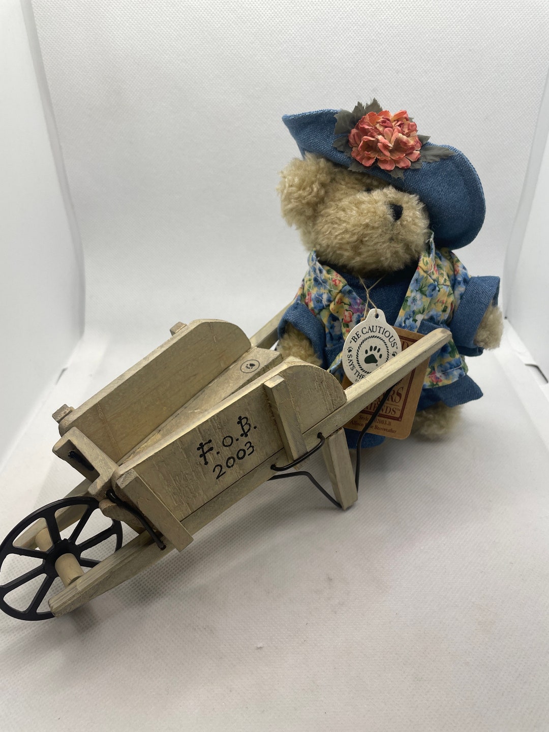 Boyds Bears Allison Rose Berriweather Soft Bear and Wood Wheelbarrow - Etsy