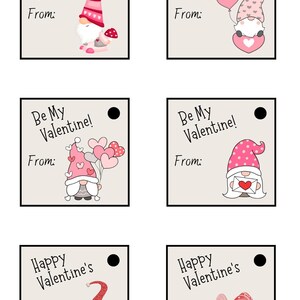 Digital Valentine's Gift Tags, Printable Gift Tags, Printable Valentine ...