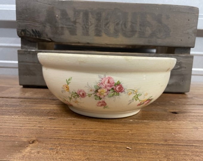 Vintage Serving Bowl With Rose Pattern - Etsy