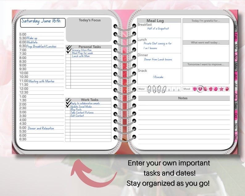 Customizable Digital Planner: Daily, Weekly, Monthly View Productivity ...