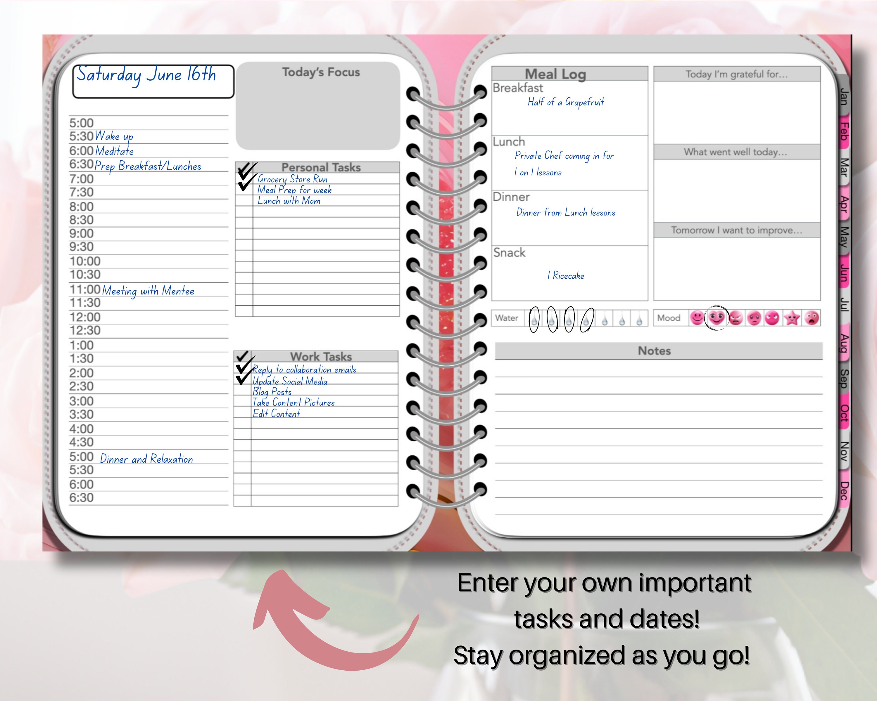 Customizable Digital Planner: Daily, Weekly, Monthly View Productivity ...