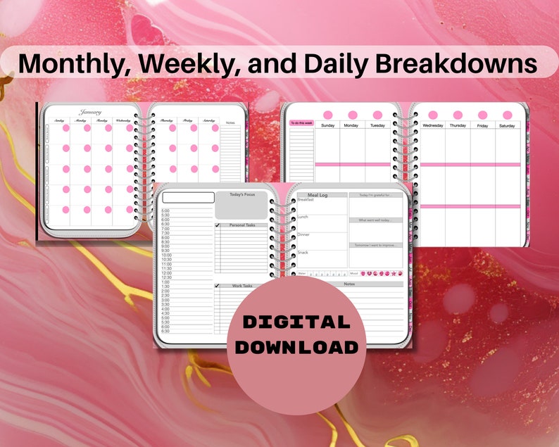 Customizable Digital Planner: Daily, Weekly, Monthly View Productivity ...