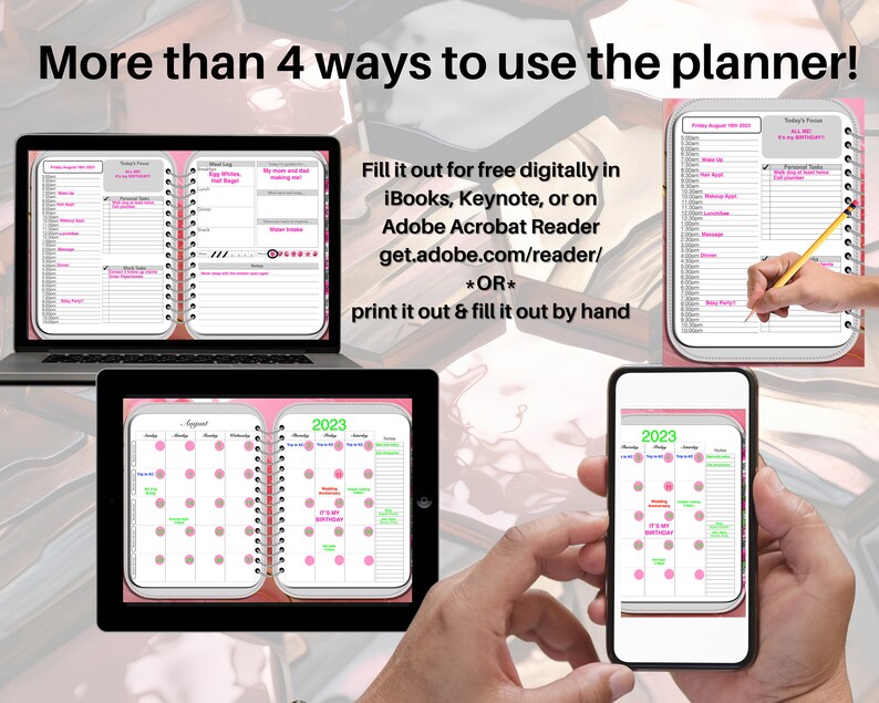Customizable Digital Planner: Daily, Weekly, Monthly View Productivity ...