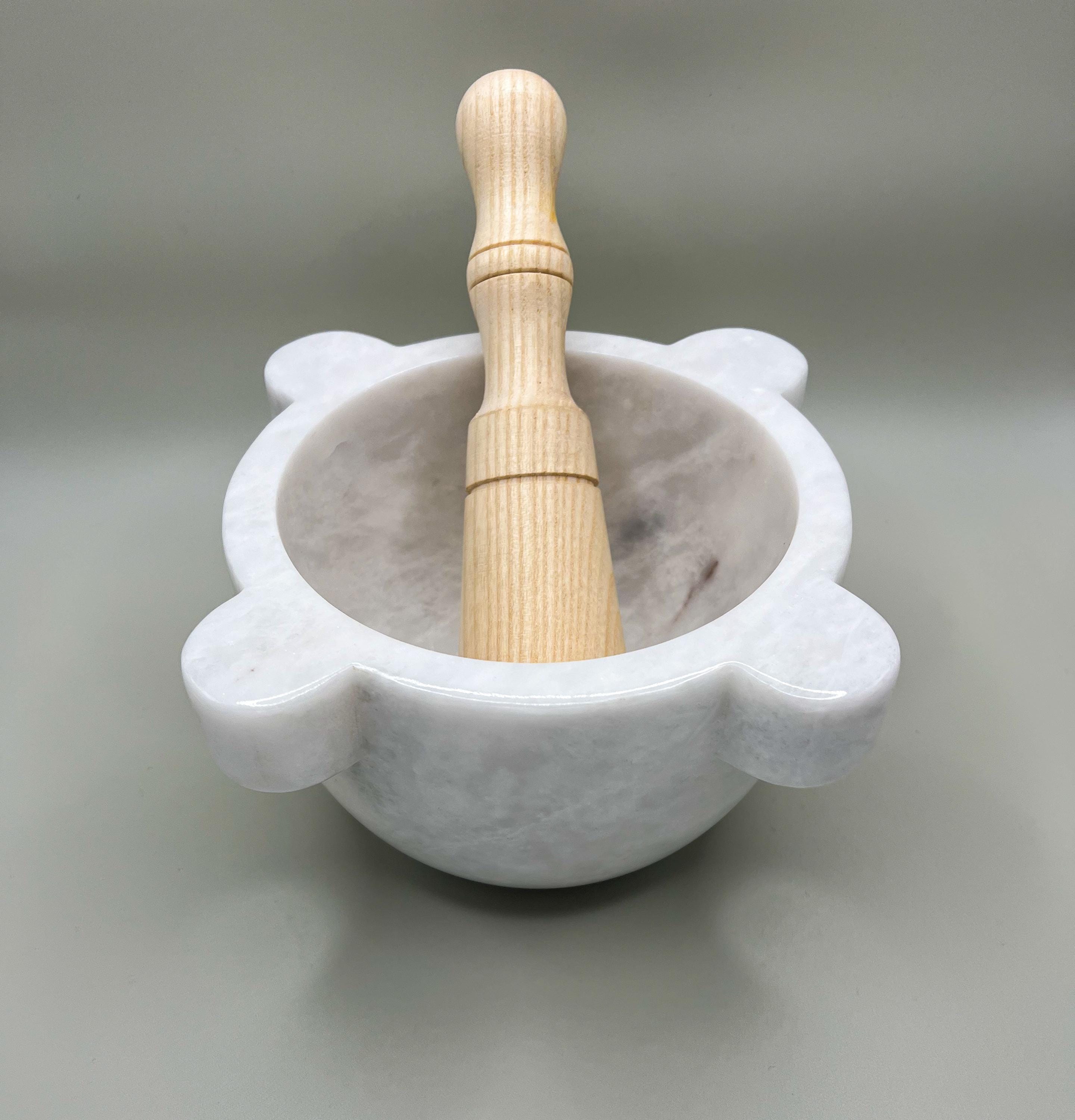 White Marble Mortar and Pestle Set, Italian Design Mortar Pestle Set ...