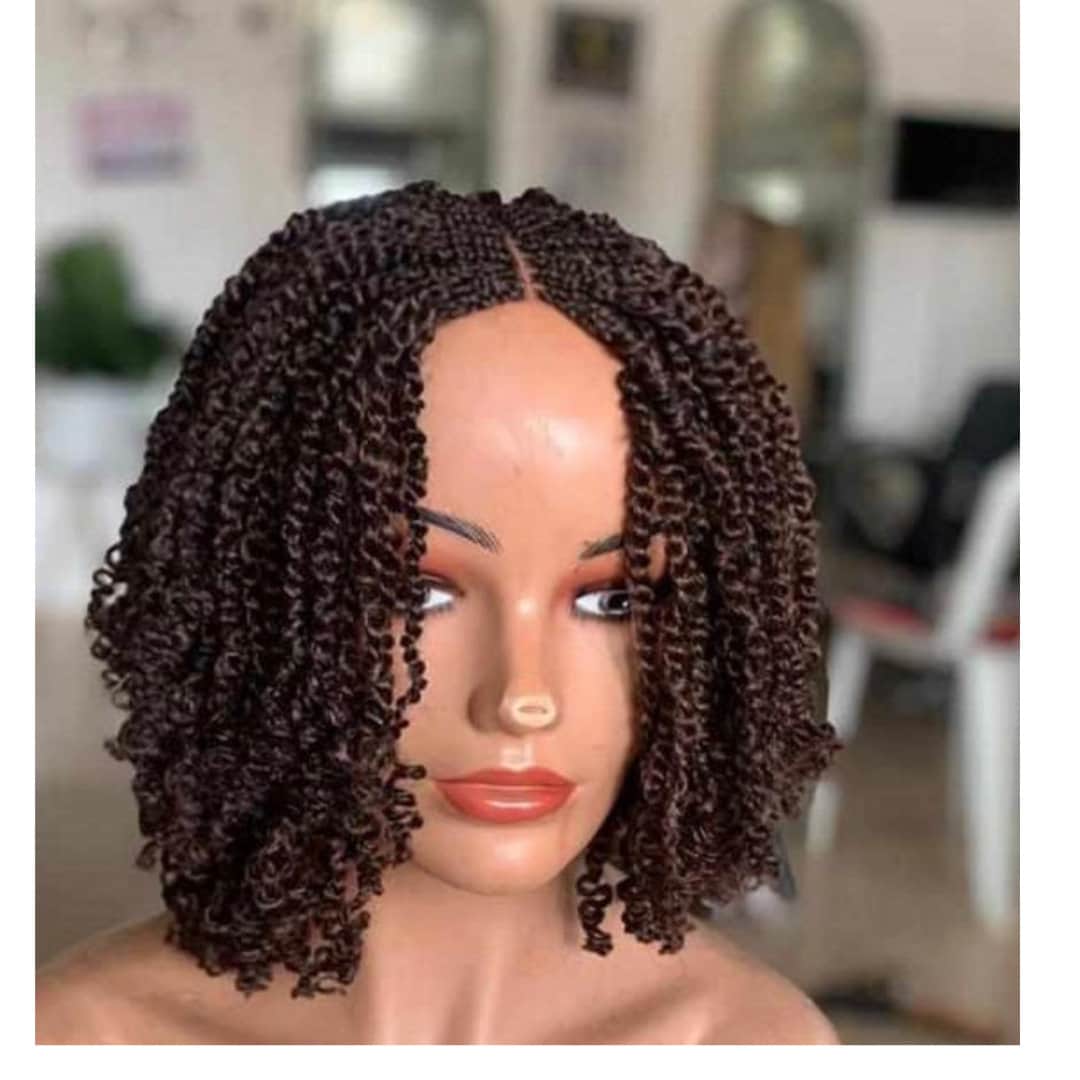 Braided Kinki Twist Wig: Box Braids for Black Women - Etsy