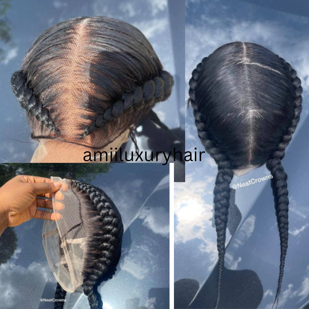 Human Hair Cornrows Wig Cornrow Wigs Braided Wig Box Braids Knotless ...