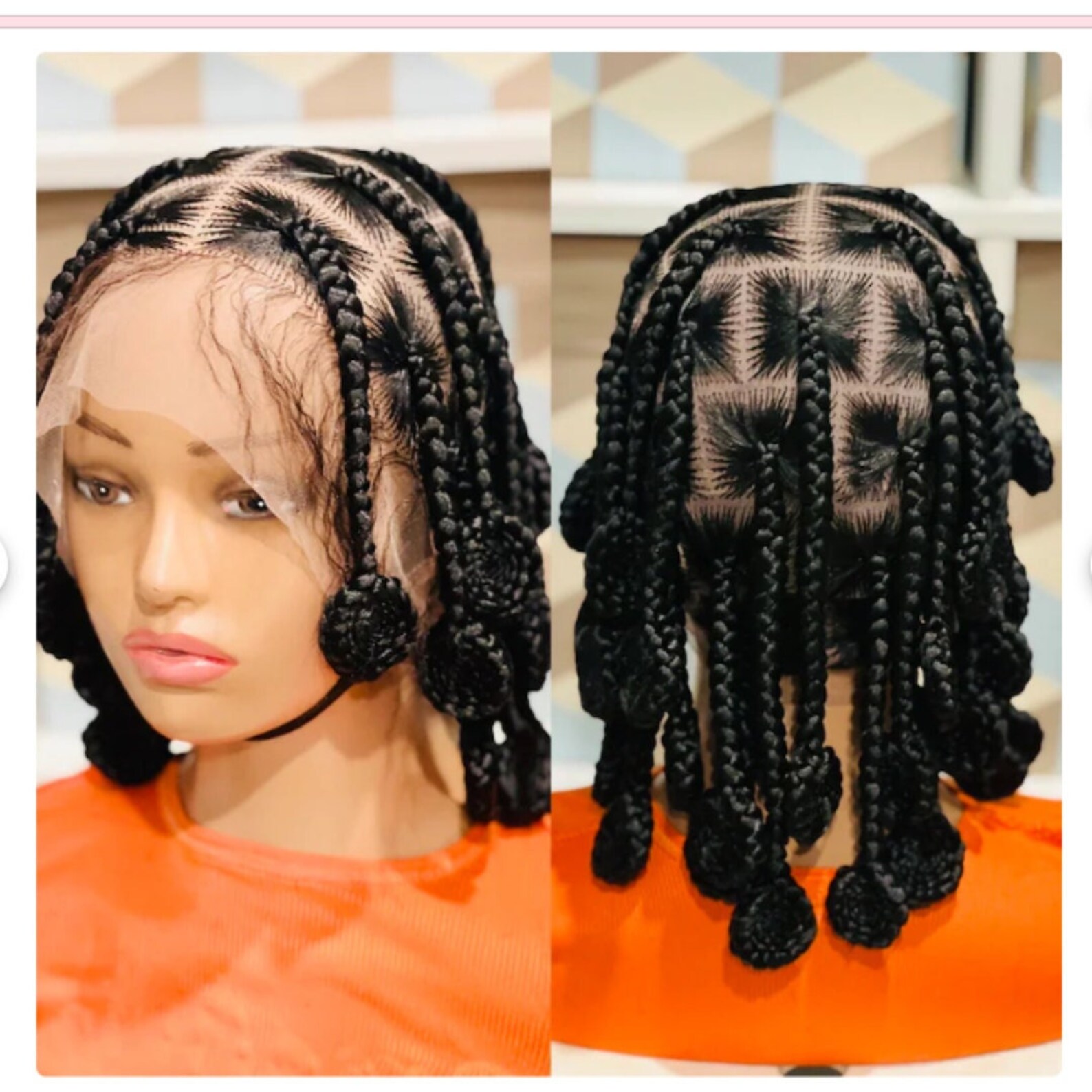 Full Lace Box Braid Wig: Knotless Braided Hair, Protective Style - Etsy