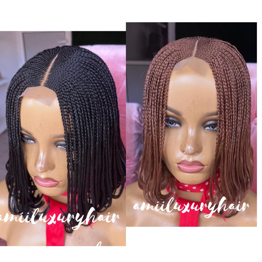 Short Braided Box Braids, Bob Wig Braids, Wig for Black Women, Free ...