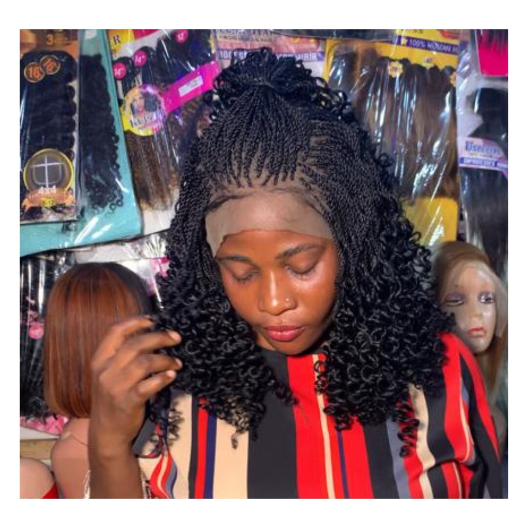 Micro Tiny Twist, Wig for Black Women Knotless Box Braid 360 Full Lace ...