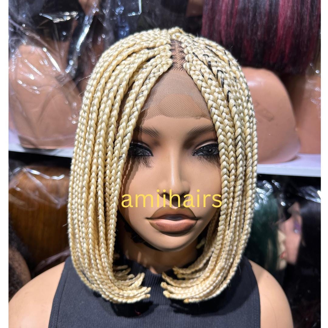 Braided Bob Wig: Closure Box Braid, Natural Edges - Etsy