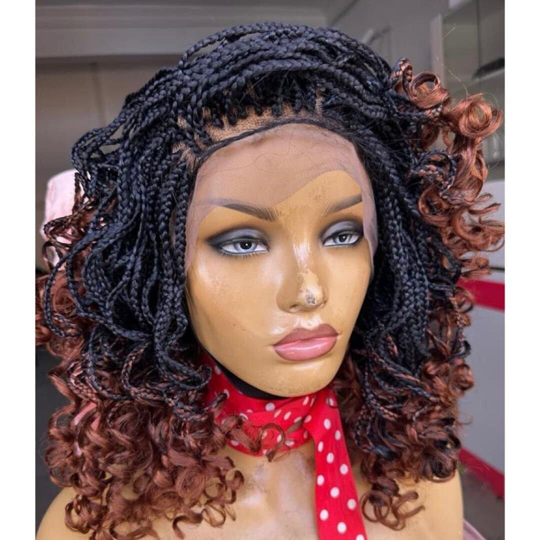 Curly Braided Wig: Short Goddess Box Braids for Black Women - Etsy
