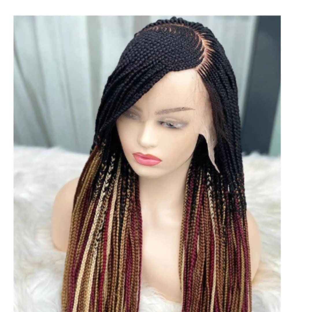 Braided Cornrow Wig: Lace Frontal, Protective Hairstyle - Etsy