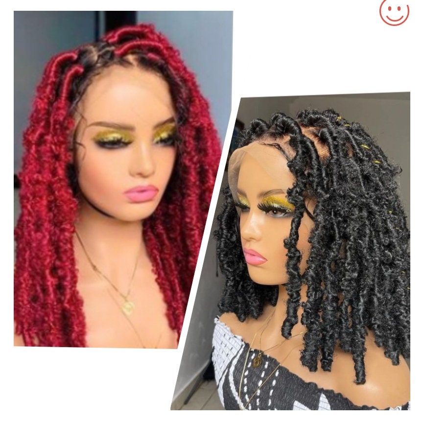 Distressed Butterfly Locs Braided Wig: Boho Braid Wig for Black Women ...