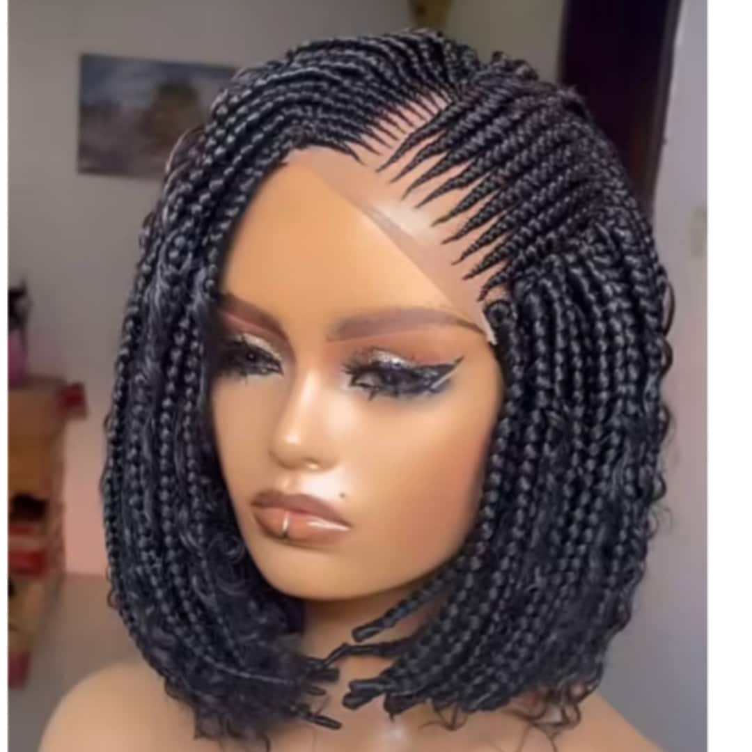 Braided Bob Boho Knotless Braided Wig, Goddess Braids, Braided Wig, Wig ...