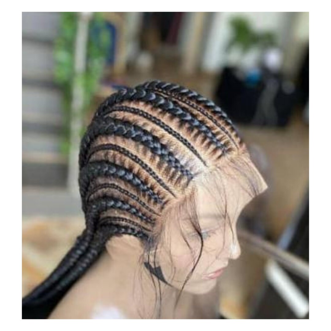 Natural Stitch Cornrow, Feedin Braids, Fulani Braids, Braided Wig, Wig ...
