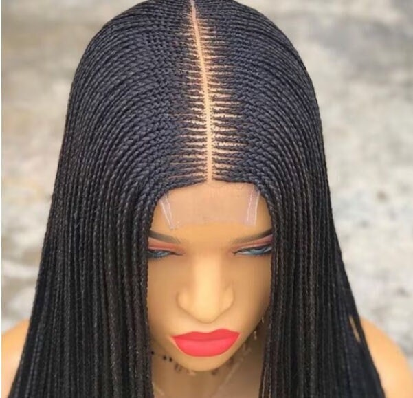 Braid Wig for Black Women Human Hair Wig Full Lace Front Wig - Etsy