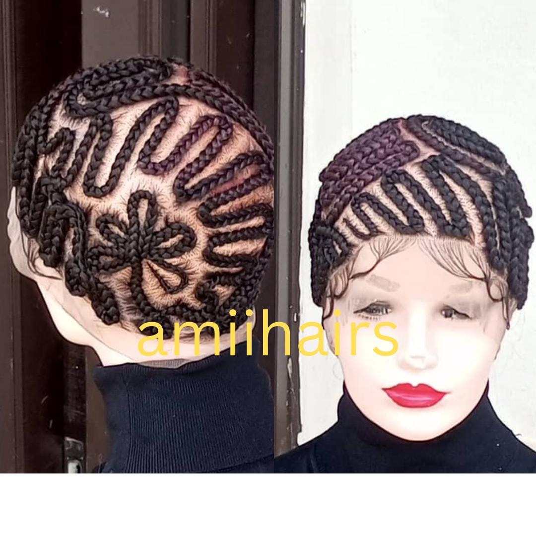 Braided Wig , Bald Hair Style Corn Row Braid, Light Weight Wig, Full ...