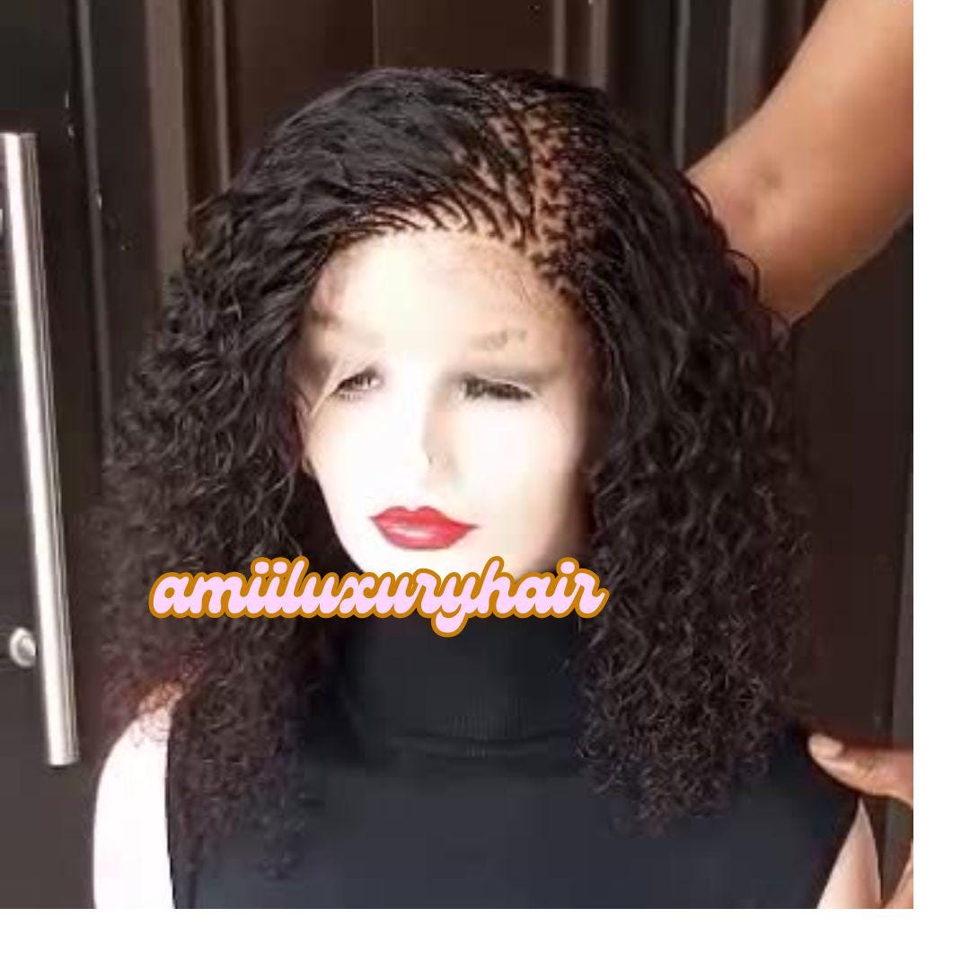 Human Hair Frontal Lace Braided Wig: Pick and Drop Style - Etsy