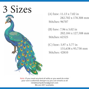 Peacock Embroidery Design – Bird Machine Embroidery (digital Download ...