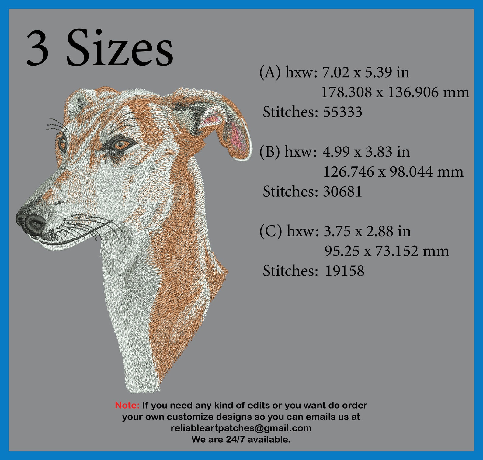 Greyhound Dog Animal and Pets Embroidery Machine Embroidery Digital ...
