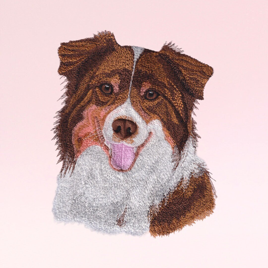 Australian Shepherd Dog Animal and Pets Embroidery Machine Embroidery ...