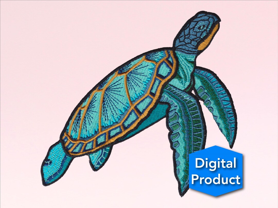 Turtle Logo - Ocean Animal Embroidery - Sea Creature - Machine ...