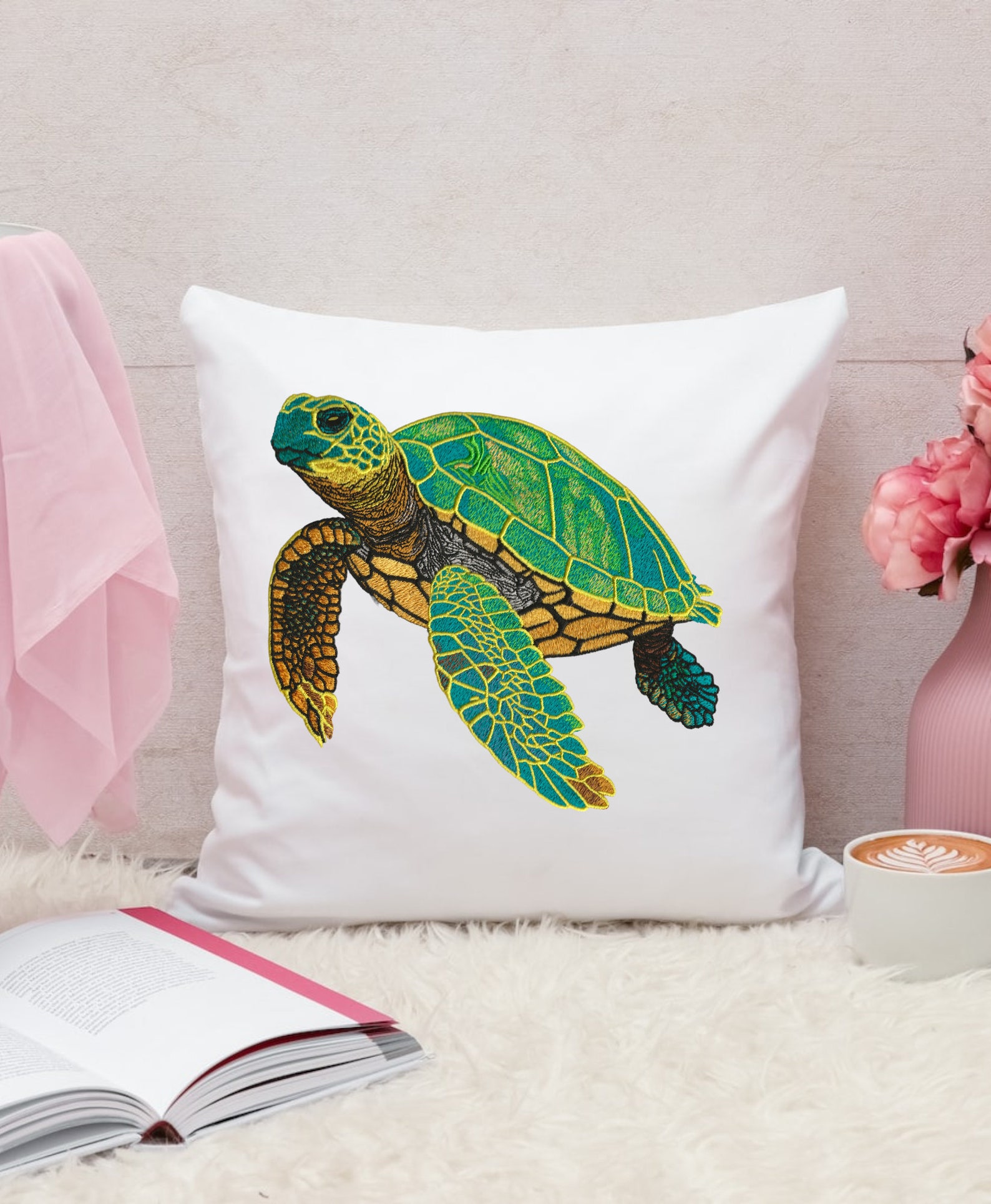 Turtle Embroidery Design - Ocean Animal, Sea Creature (digital Designs ...