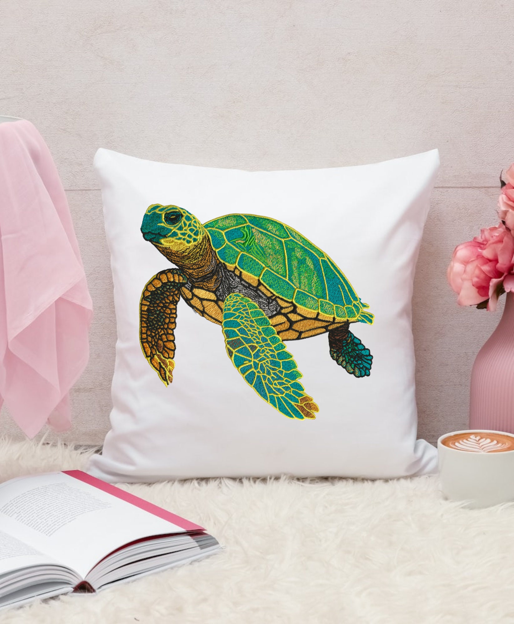 Turtle Embroidery Design - Ocean Animal, Sea Creature (digital Designs ...