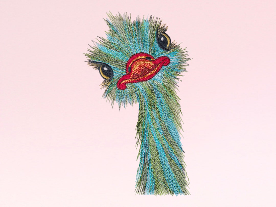 Ostrich - Ostrich-head-design - Animal and Pets Embroidery - Machine ...