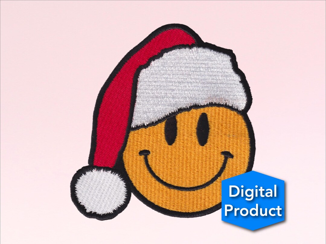 Holly Jolly Logo - Christmas Emoji - Machine Embroidery - Digital ...