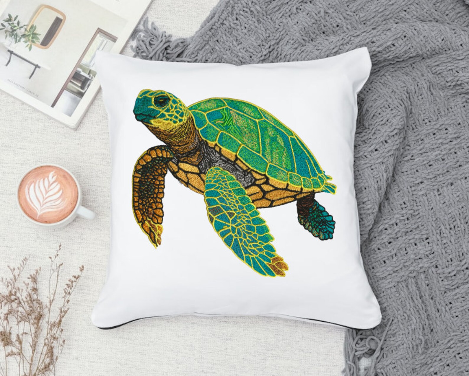 Turtle Embroidery Design - Ocean Animal, Sea Creature (digital Designs ...