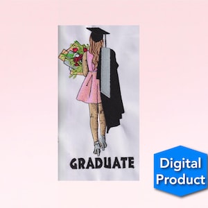 Graduate Girl - Graduation Embroidery - Machine Embroidery - Digital ...